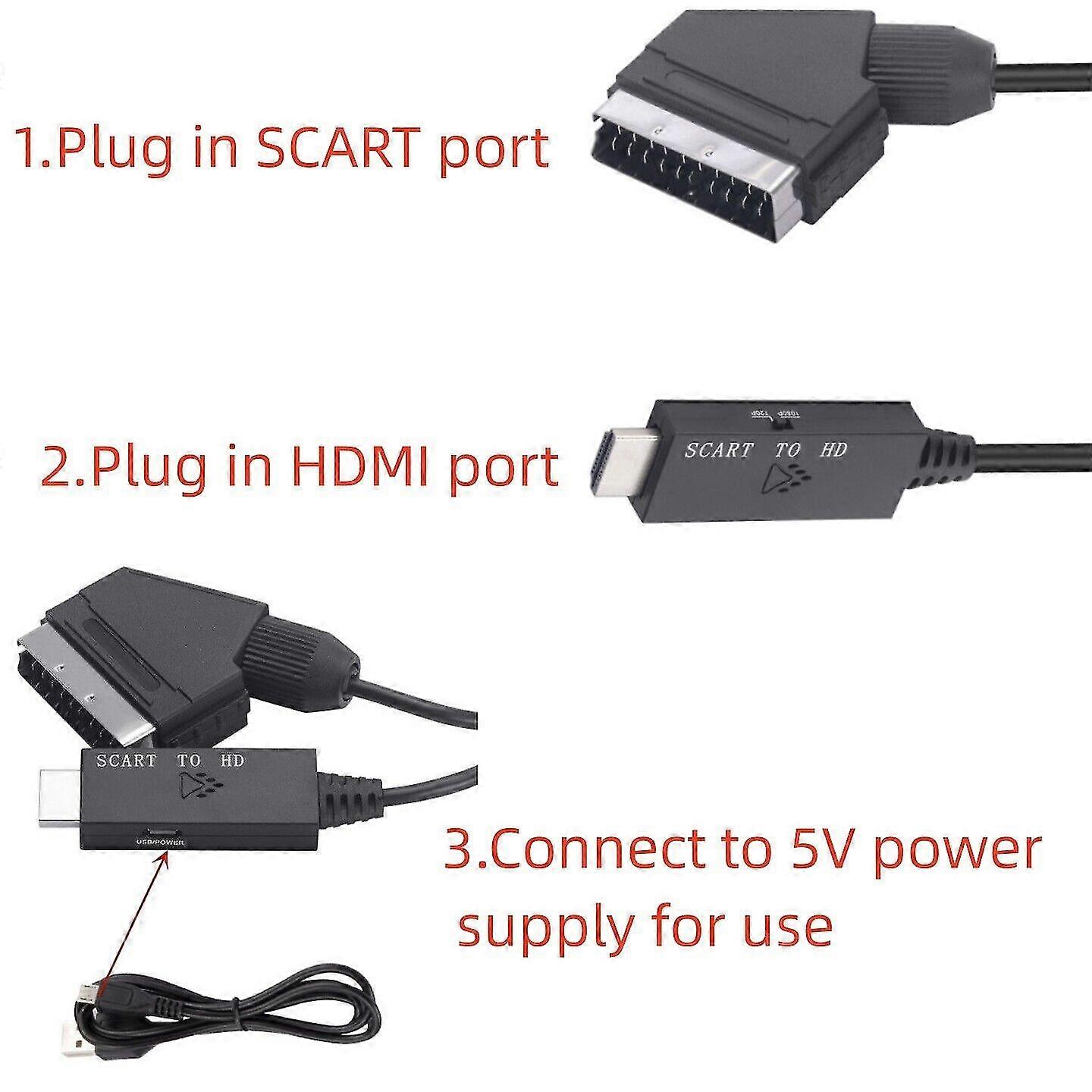 SCART to HDMI Converter SCART to HDMI Adapter Video Audio Converter ...