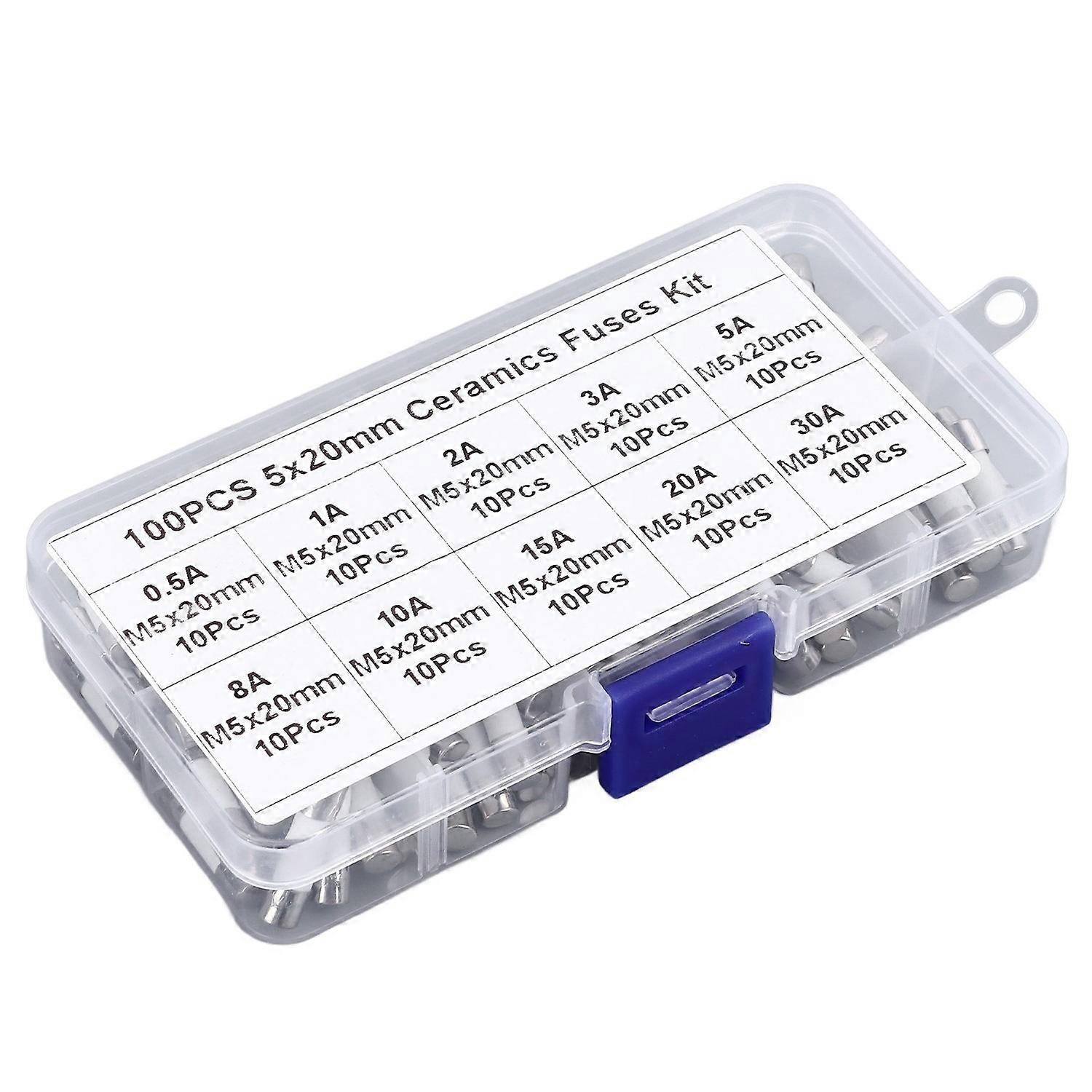 100PCS Set Tube Fuse 5x20mm Multifunctional Ceramic Tube Fuses ...