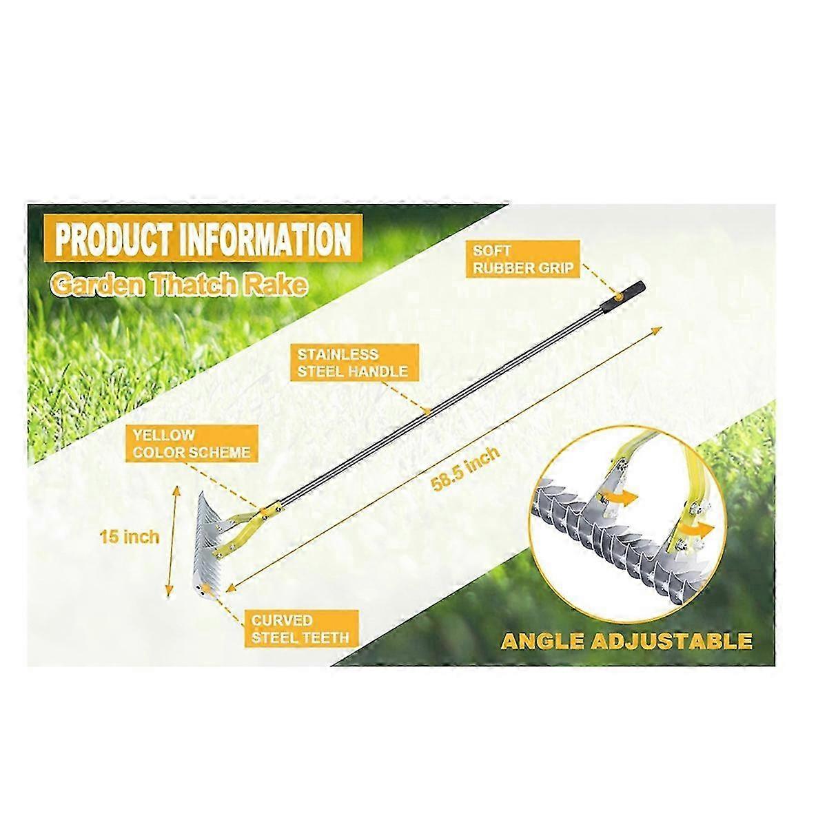 Lawn Dethatcher Rake Metal Dethatching Rake Dead GrassRake Lawn Soil ...