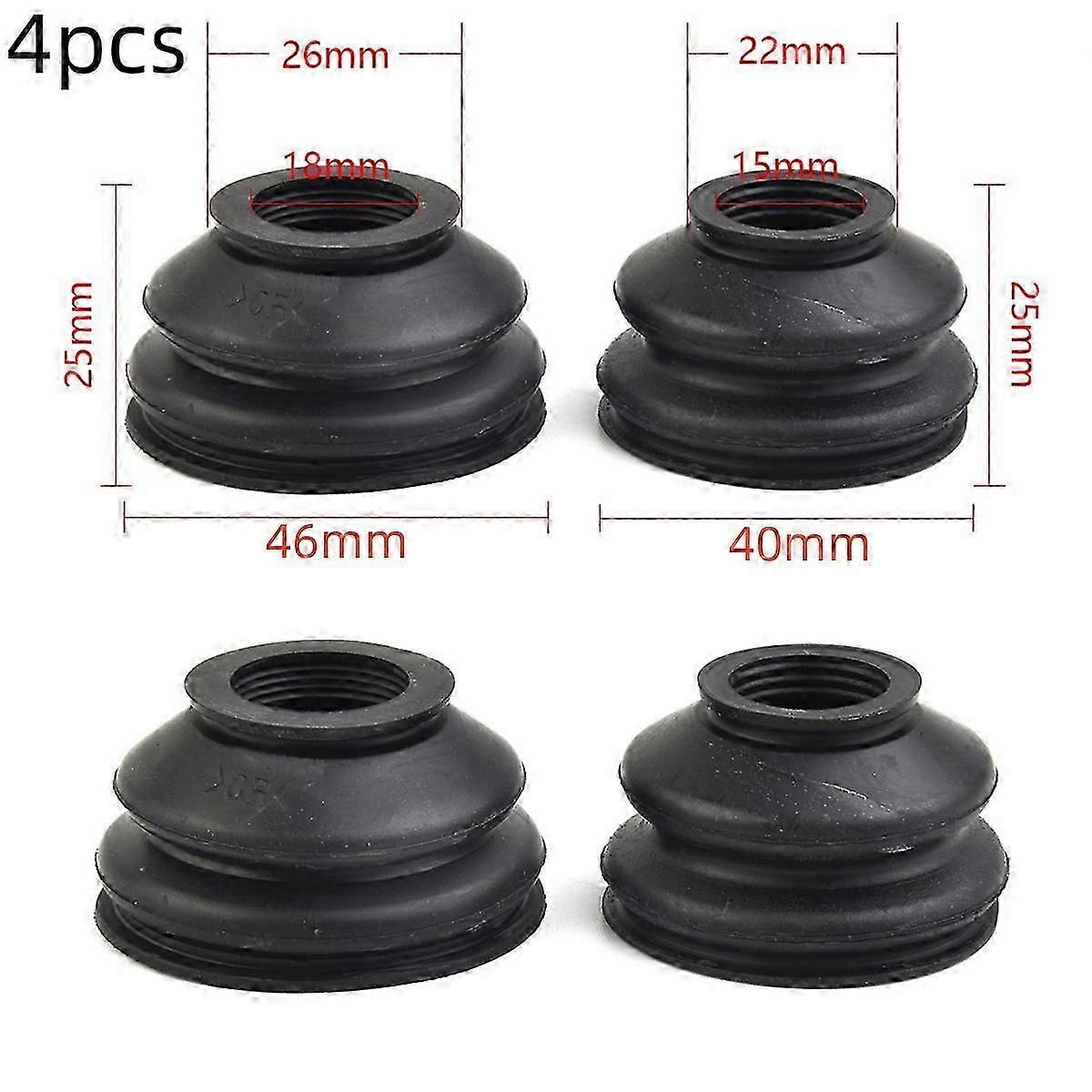 4pcs Universal Rubber Ball Joint Rubber Dust Boot Covers Track Rod End ...