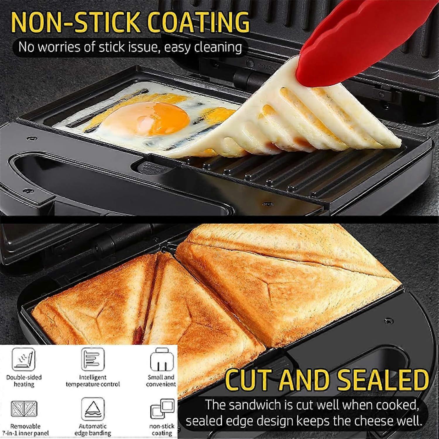 7 in 1 Waffle Maker with Removable Plates 750W Mini Donut Iron Maker ...