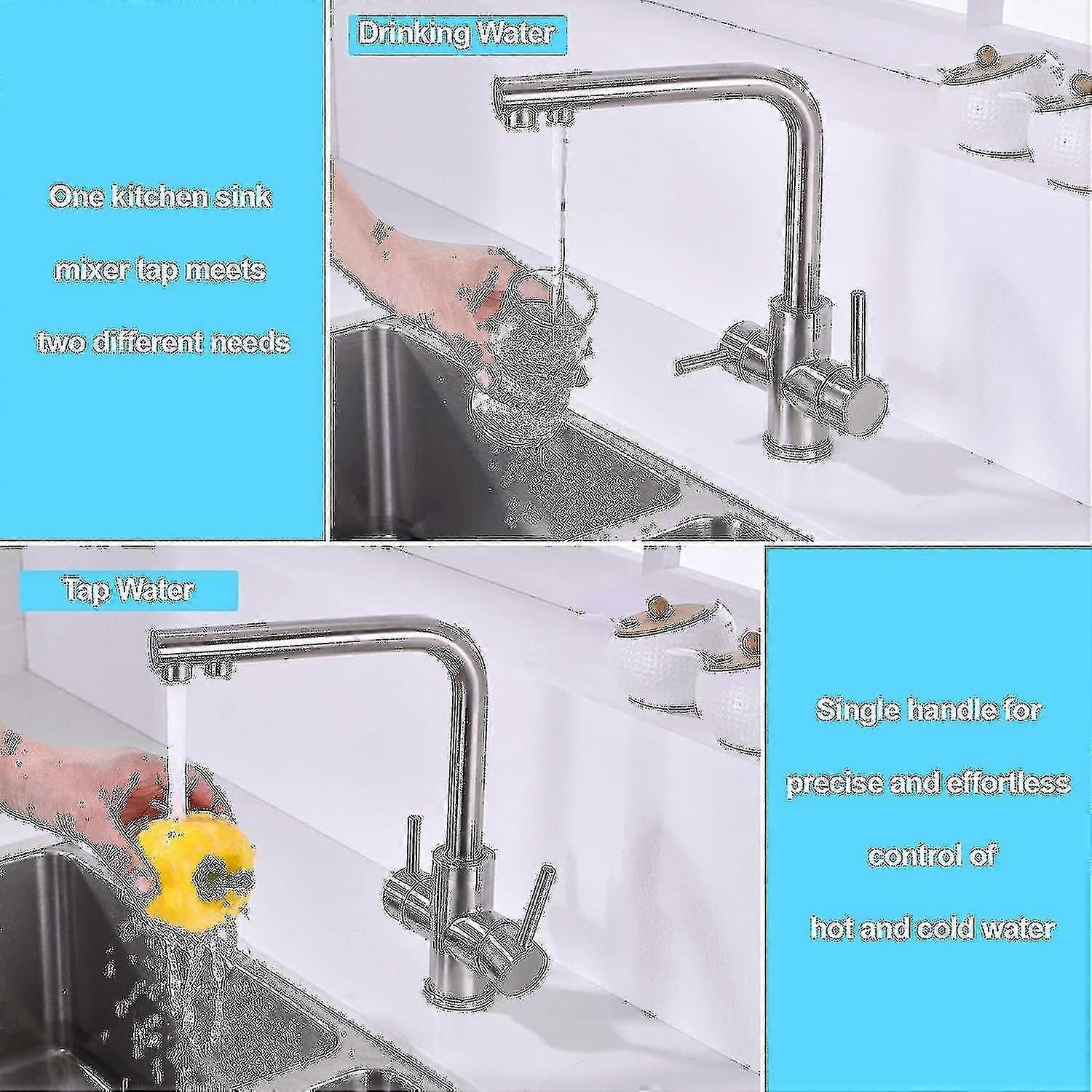 3 Way Kitchen Faucet, 360 Rotatable Kitchen Faucet, 3 In 1 Water Filter ...