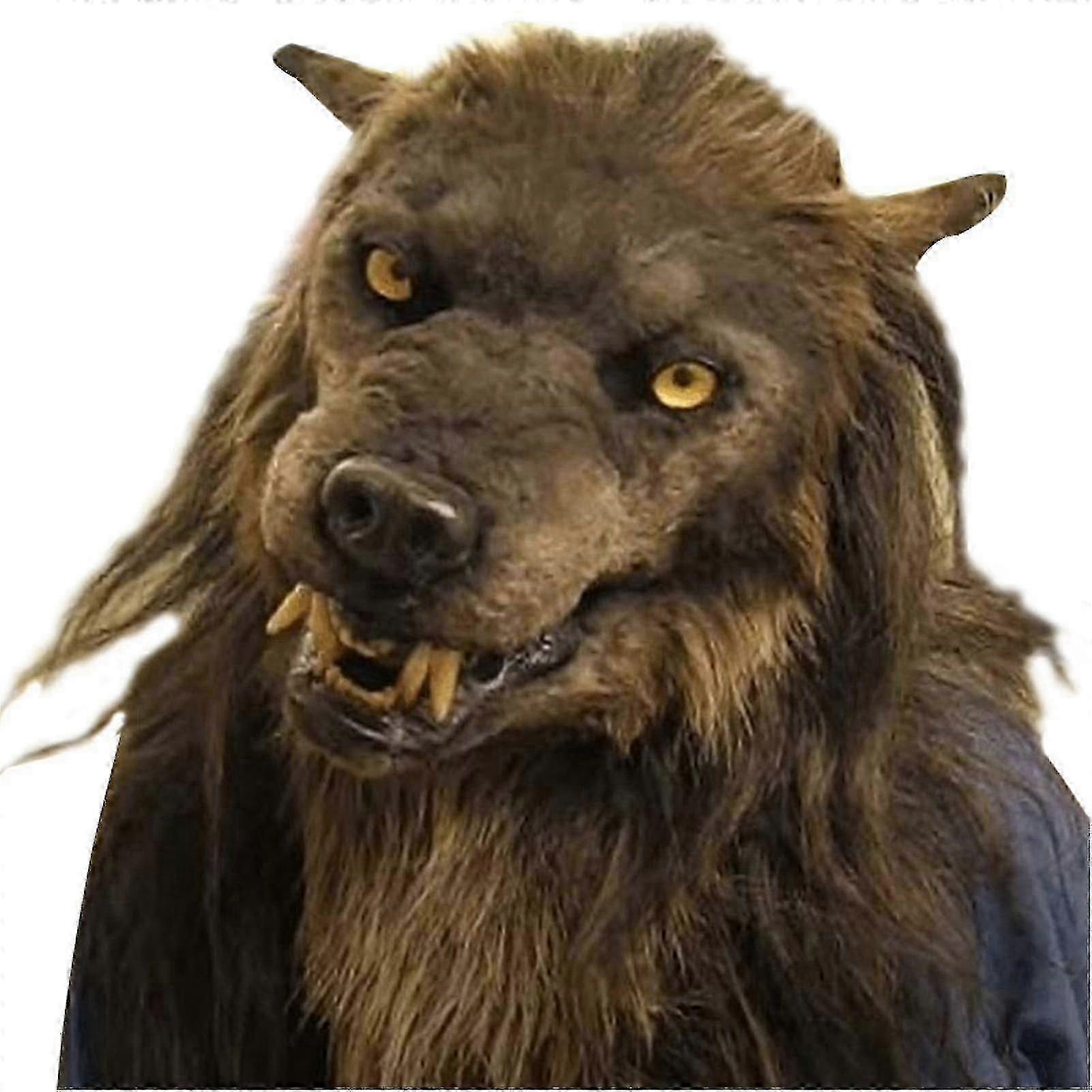 Werewolf Face Mask Glowing Eyes Movable Ears And Jaws For Halloween ...