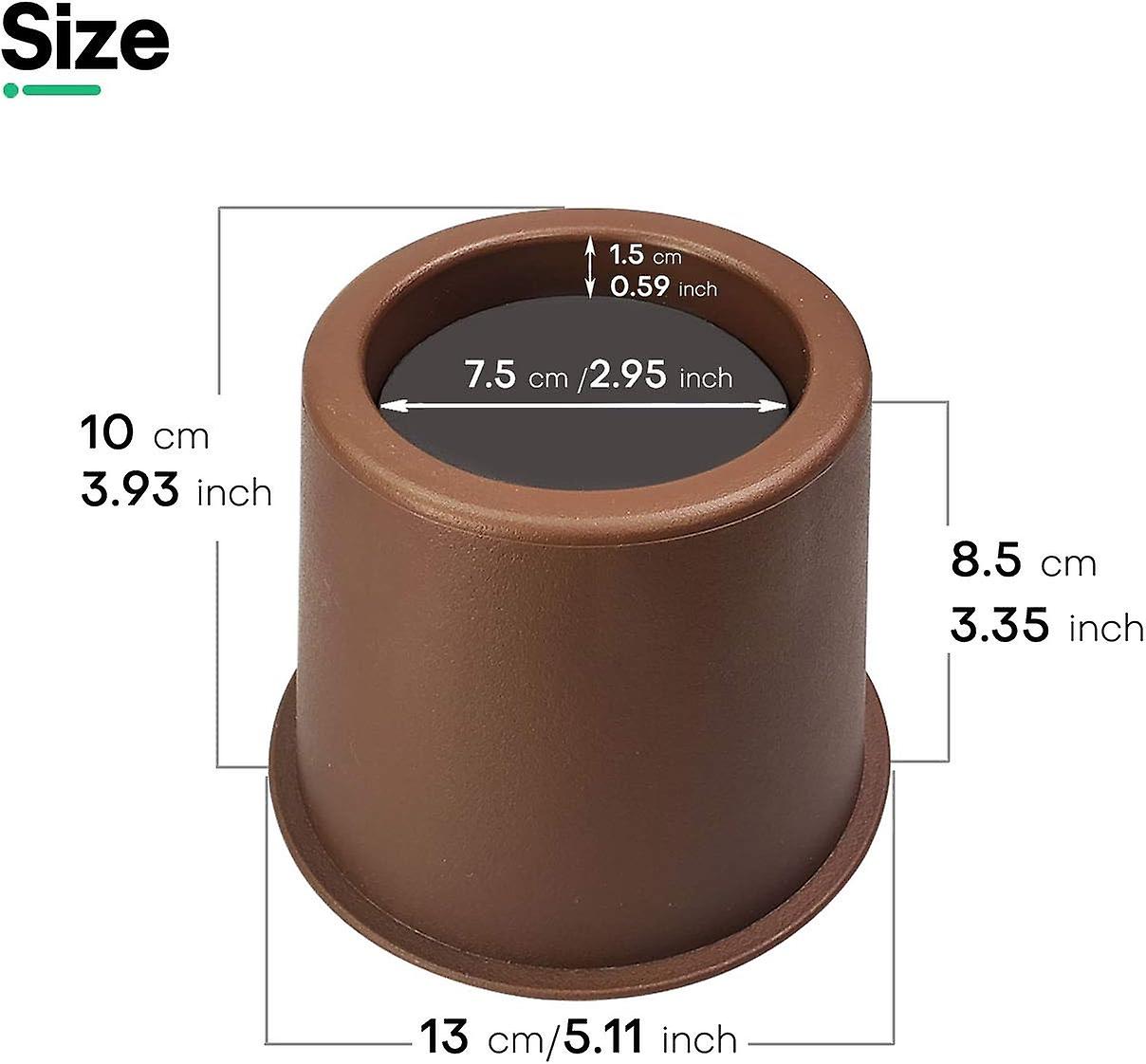 4 Inch Round Bed Risers Heavy Duty Furniture Risers, Lifts Up 3.35 Inch ...