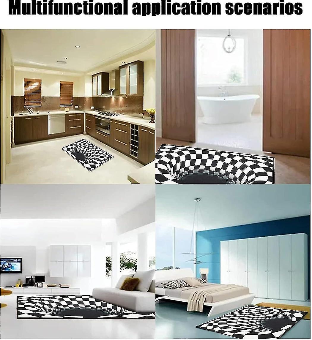 Optical Illusion Rug 3d Stereo Checkered Vortex Optical Illusions Rug ...