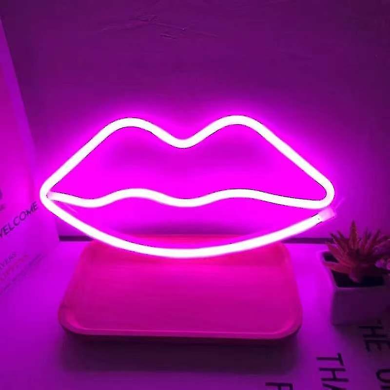 Lips Neon Sign, Led Neon Light Wall Light Wall Decor, Battery Or Usb ...