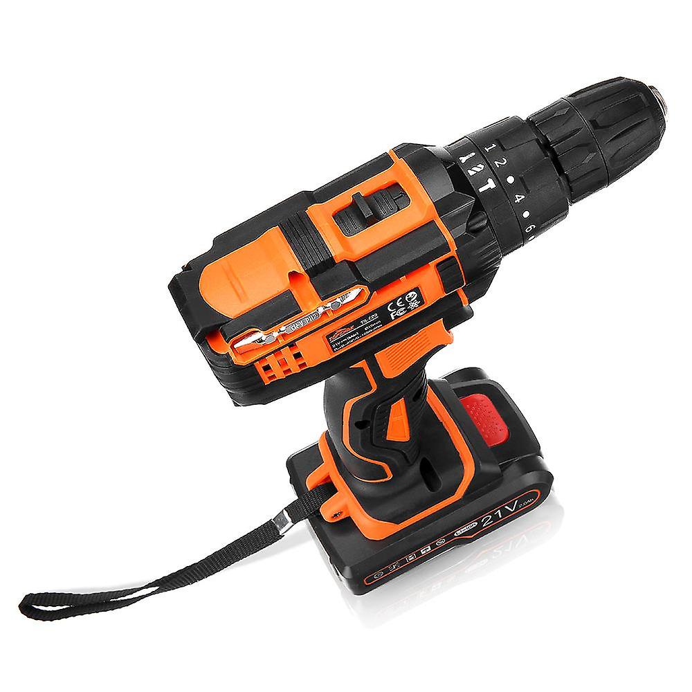 Rechargeable 21V Electric Drill Cordless 2 Speed Adjustable Wireless ...