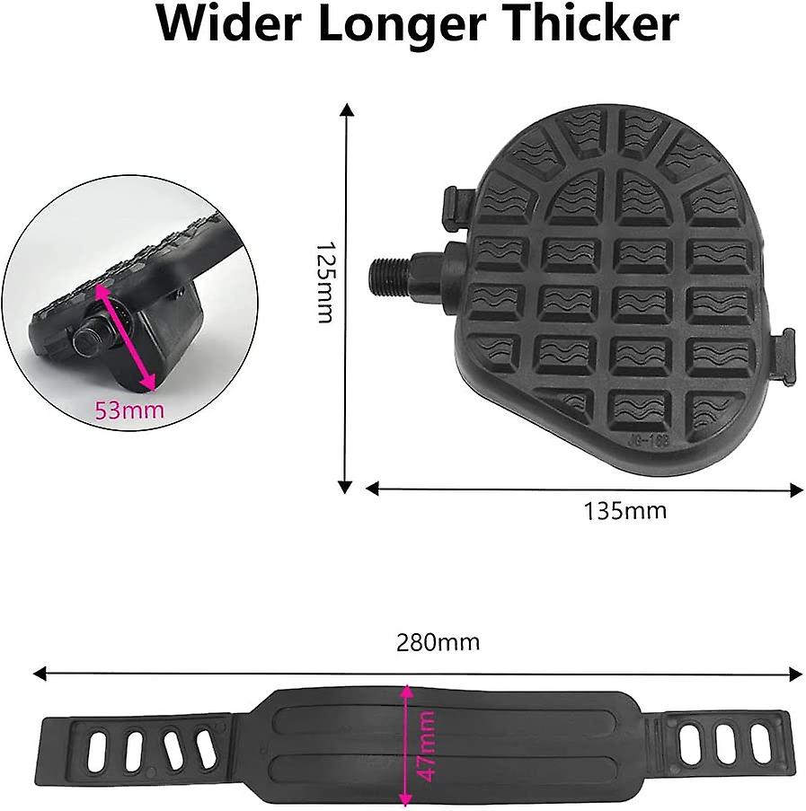 Bike Pedals with Straps Exercise Bicycle Pedals and Straps Fixie Set ...