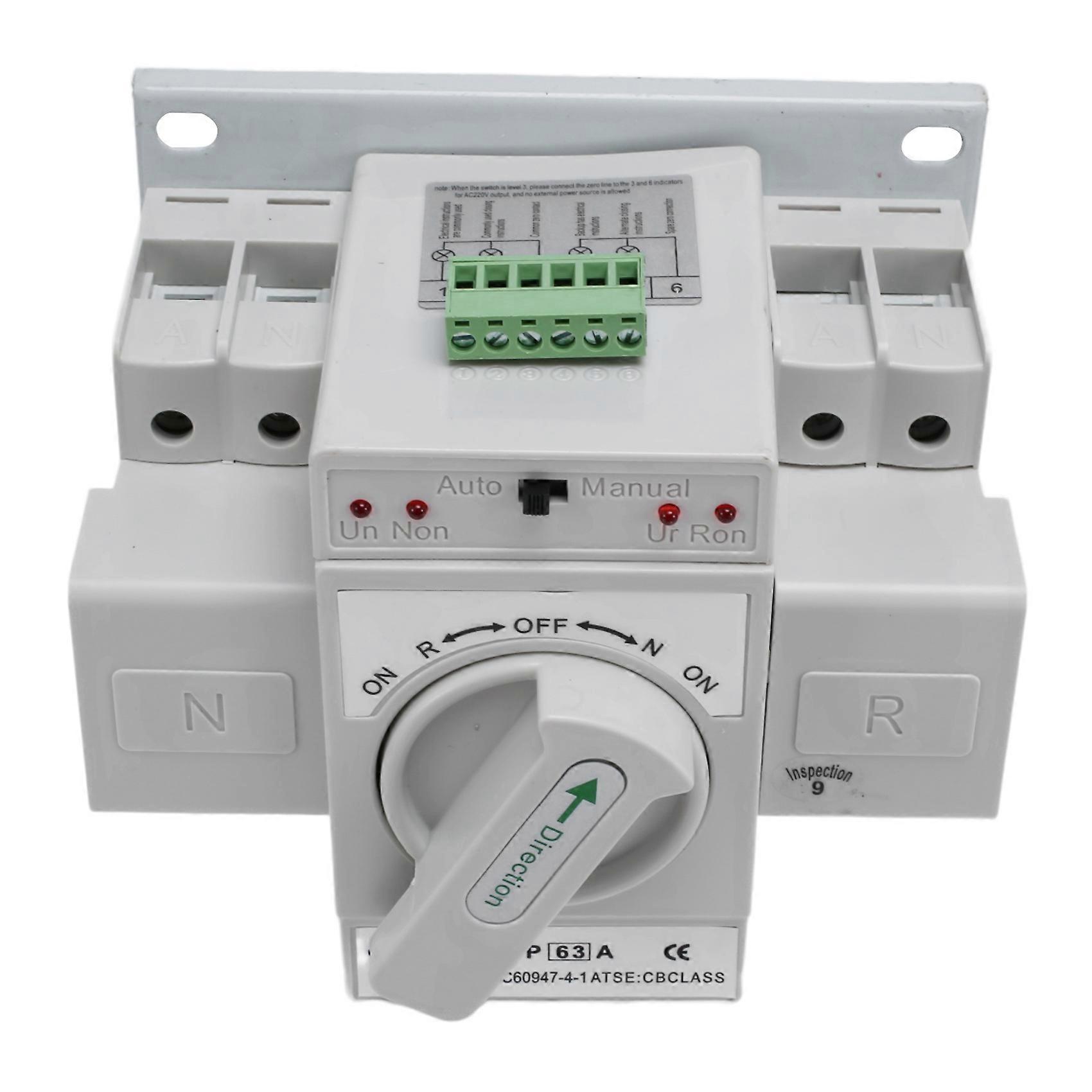 2P 63A MCB Type ATS Dual Power Automatic Transfer Switch Transfer ...