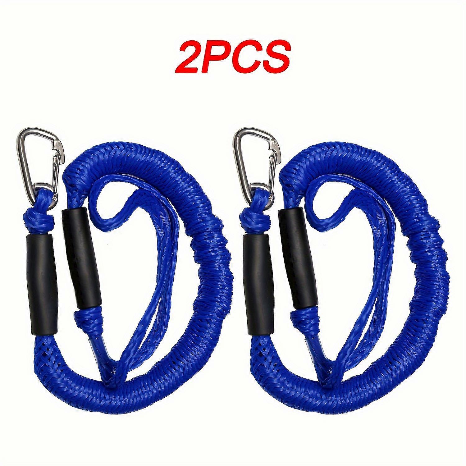 2pcs Bungee Dock Line Boat Ropes Mooring Rope With Stainless Steel Clip ...