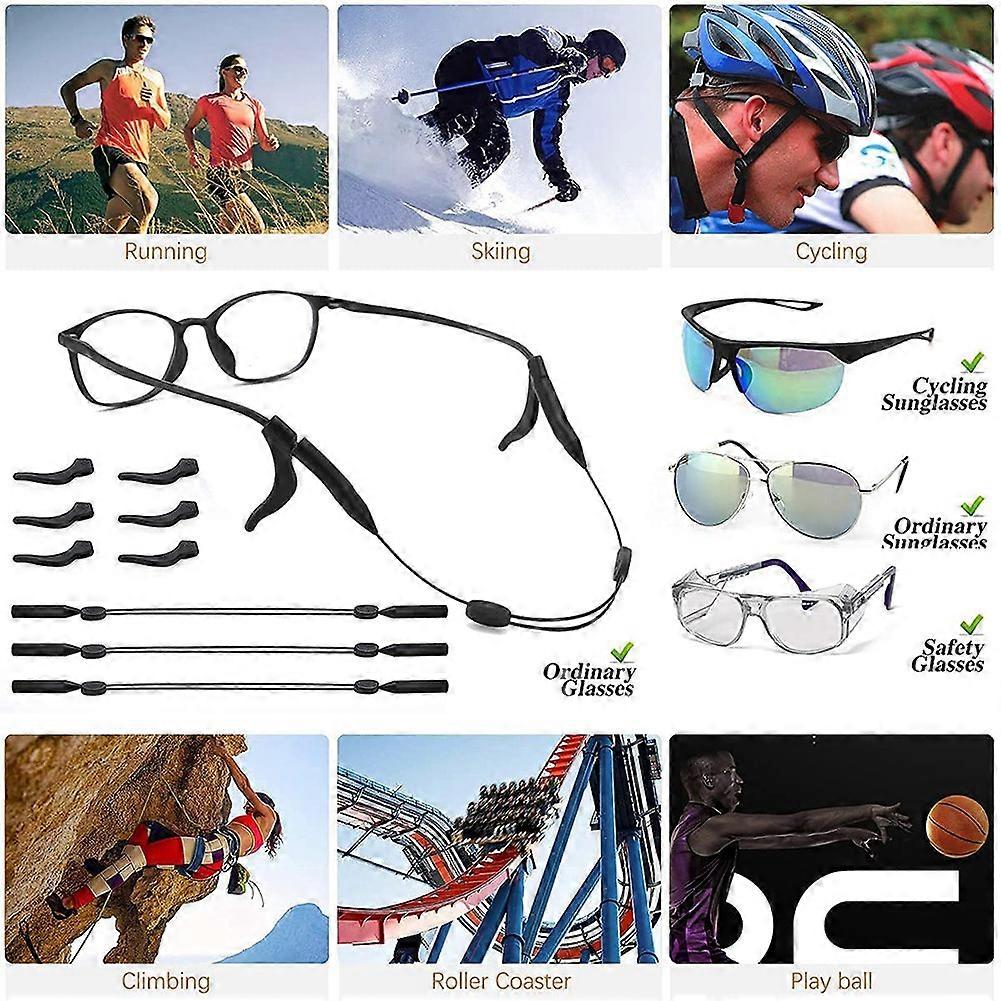 Glasses Strap Adjustable Eyewear Retainer 3Pcs Universal Fit Sports ...