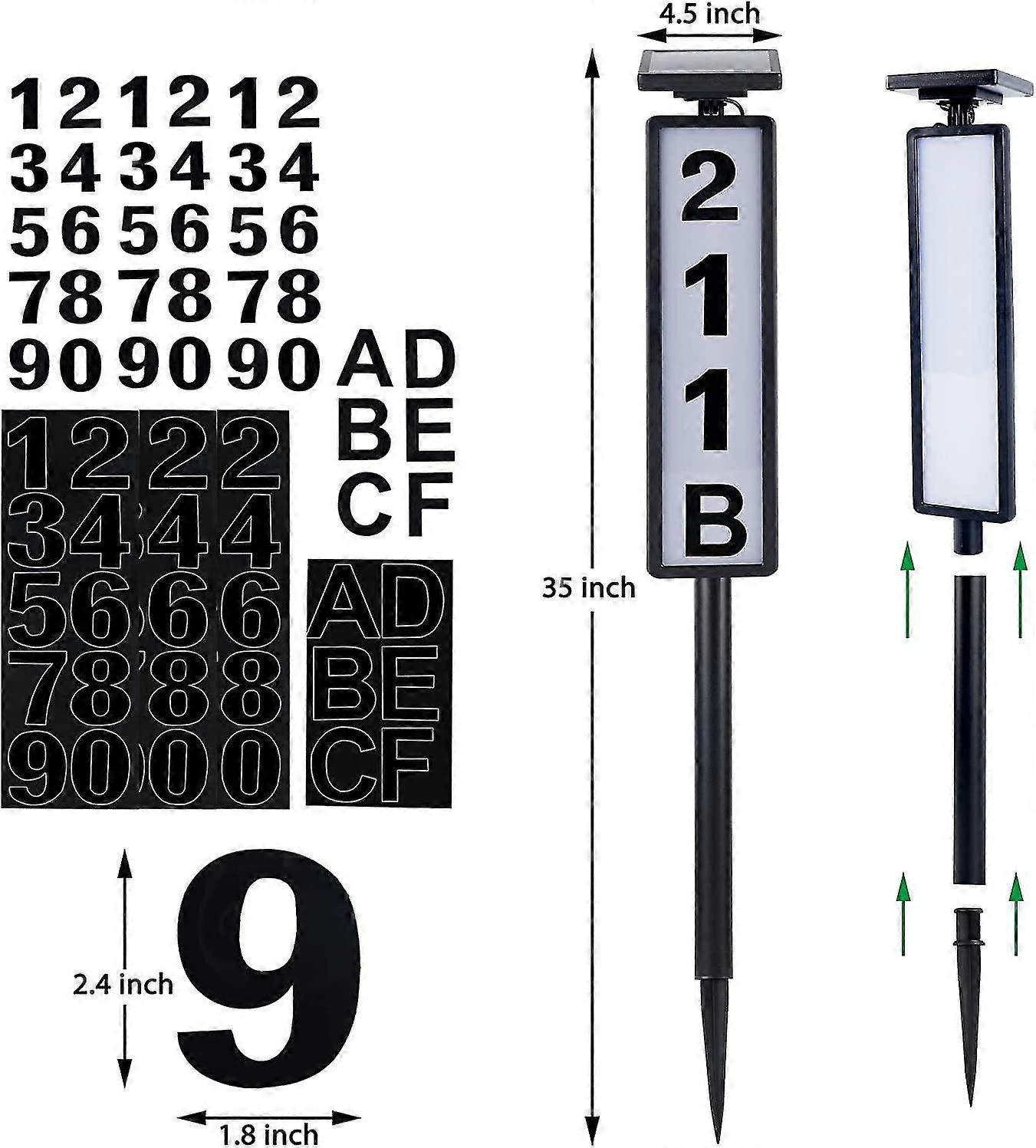 Solar Lighted House Address Numbers Sign, Solar Powered House Numbers ...