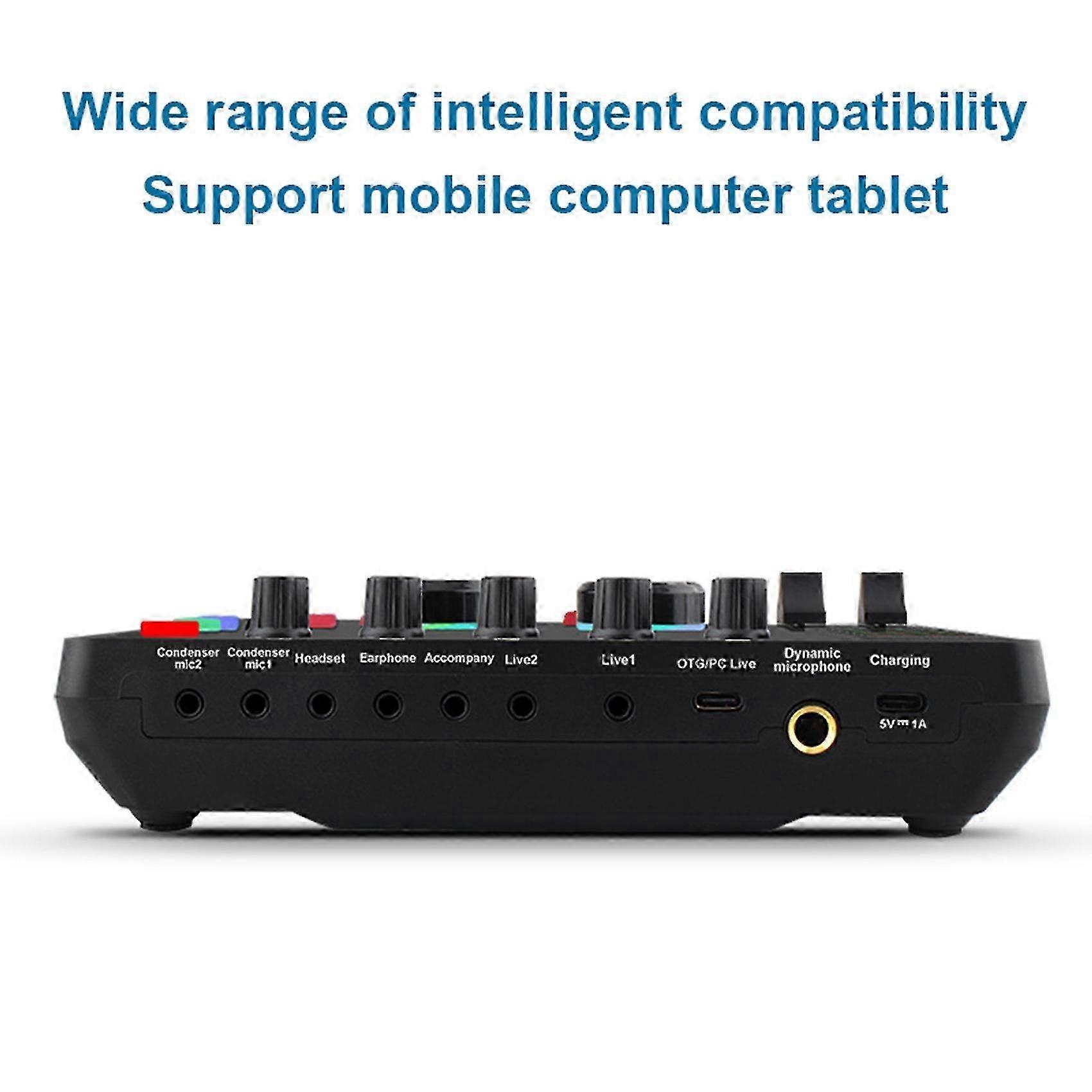 F999 Sound Card Audio Mixer Live Sound Card Voice Changer Mixing ...