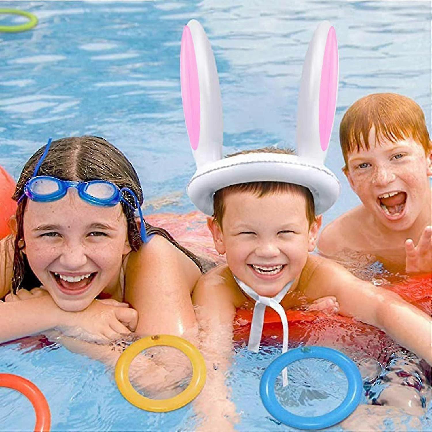 2 Pack Easter Inflatable Bunny Rabbit Ears Ring Toss Party Games (2 Set ...
