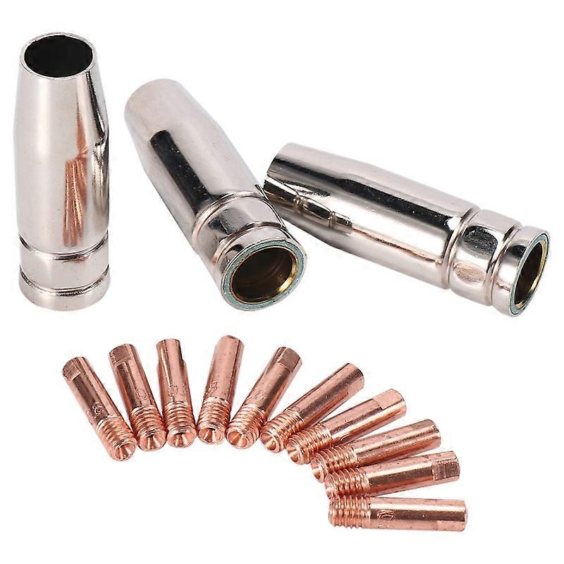 13Pcs CO2 Mig Welding Torch Aircooled MB 15AK Contact Tip Holder Gas Nozzle 0.8mm Welder Shield ...