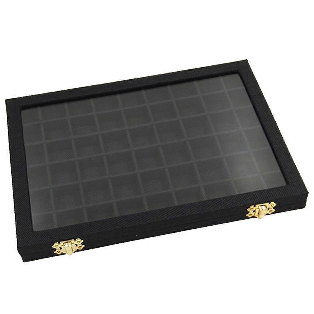 54 Grids Transparent Lid Jewelry Shelf Shop Window Storage Box Made of ...