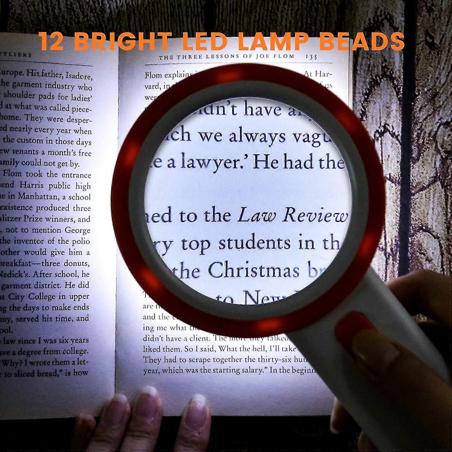 Magnifying Glass with Light, 30X Handheld Magnifier with 12 LEDs ...