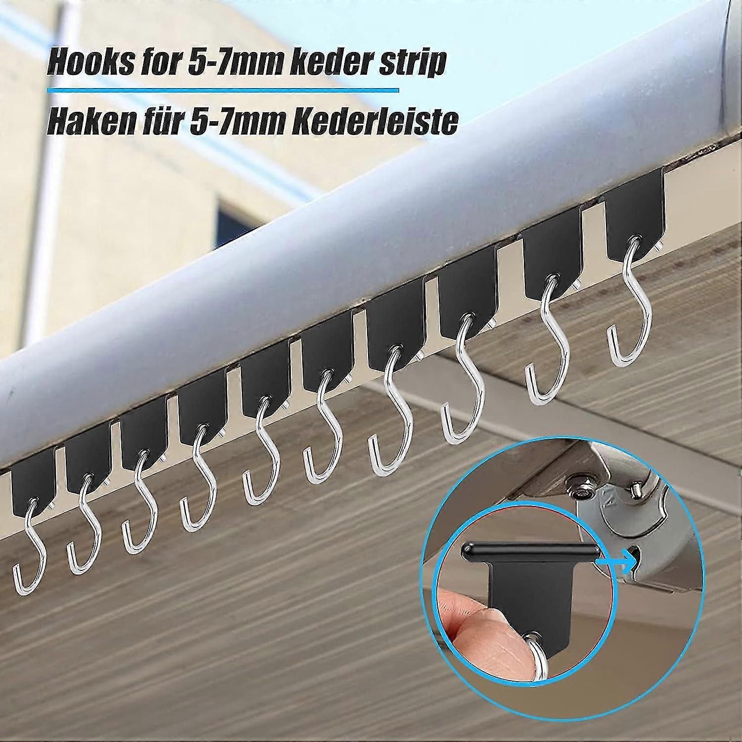 Homgaty Rv Awning Hooks 16pcs Awning S Hook Hangers Rv Party Light ...