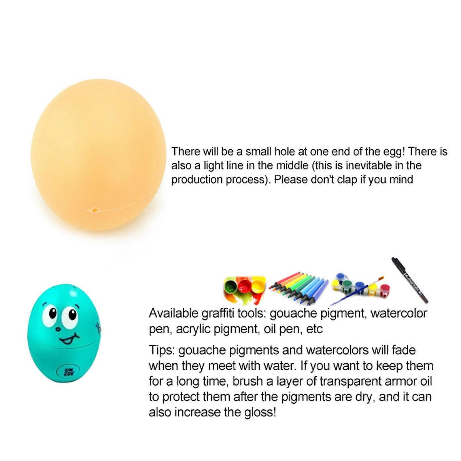 50PCS Easter Imitation Plastic Fake Eggs DIY Toys Hand-painted Doodle ...