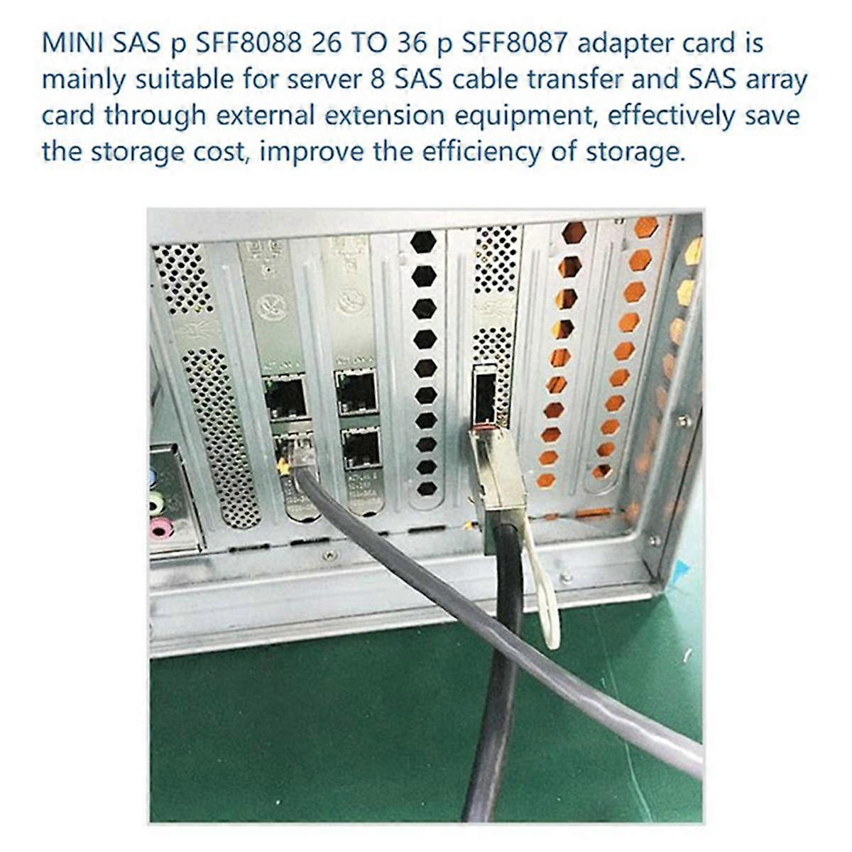 MiniSAS Adapter Card SFF-8087 to SFF-8088 Dual Port SAS Card Internal ...