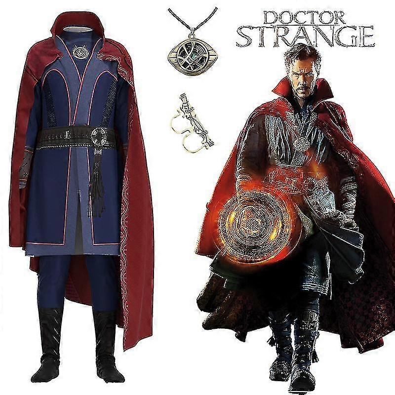 halloweenDoctor Strange Cosplay Costume Necklace Ring Steve Red Cloak ...