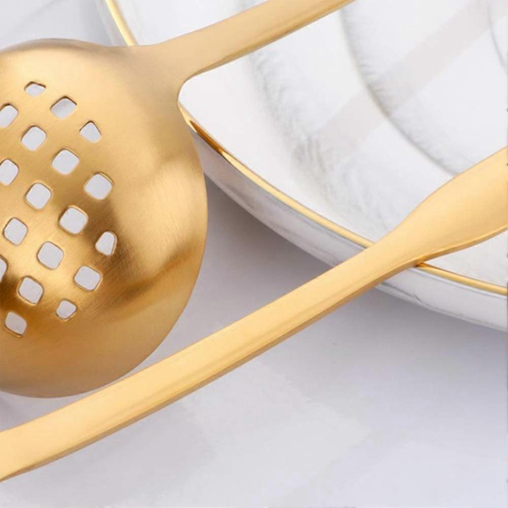 Gold Soup Ladle Colander Set, Long Handle Stainless Steel Kitchenware ...