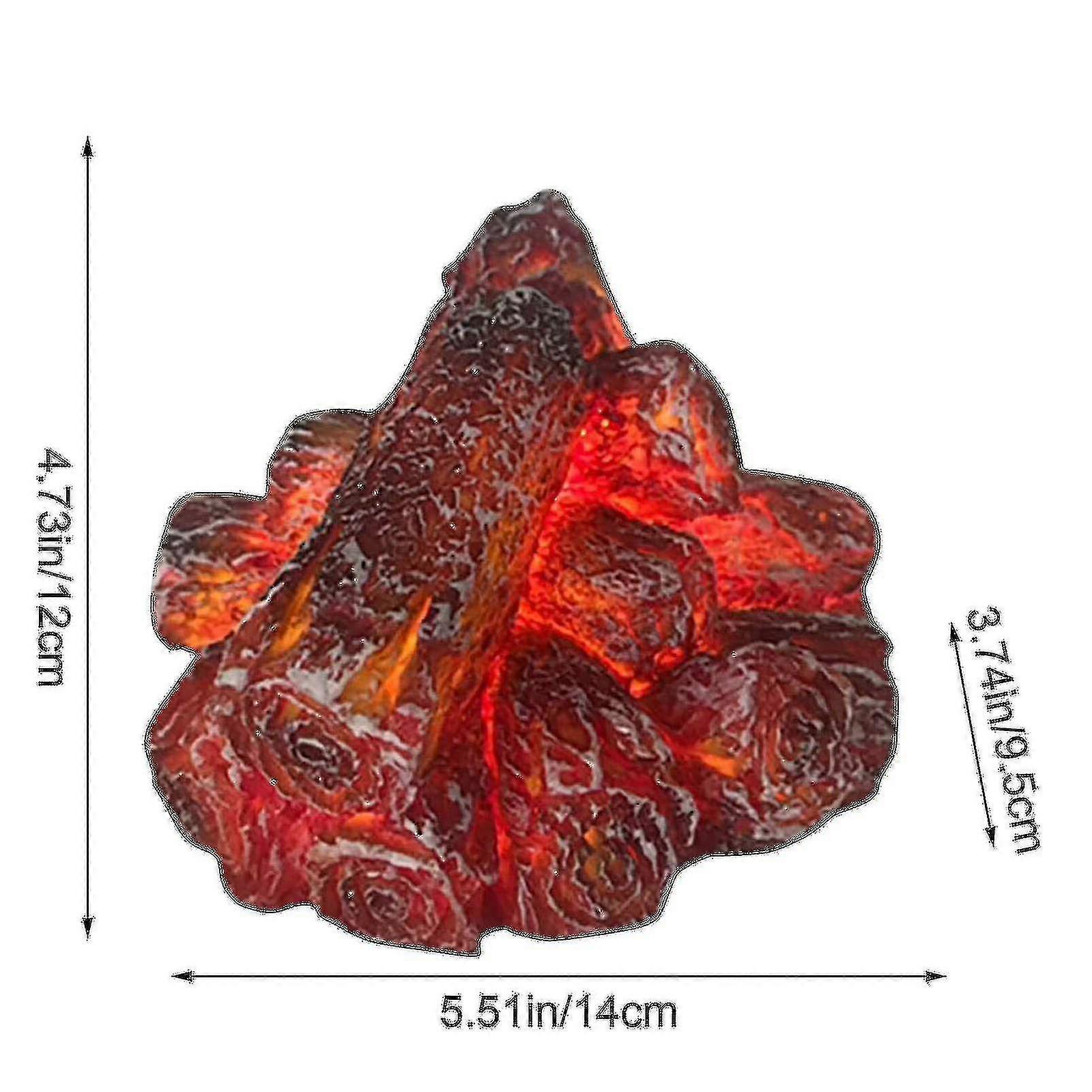 Charcoal Led Lamp Artificial Led Fireplace Realistic Wood Wood Glowing ...