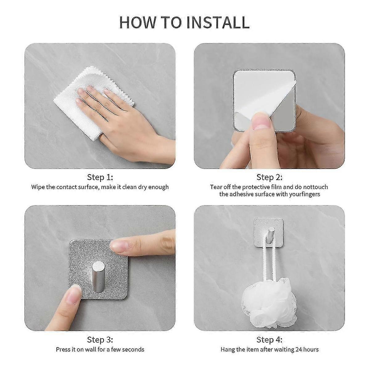 Heavy Duty Adhesive Hooks,Self-Adhesive Hooks,Square-Slash Hook for ...