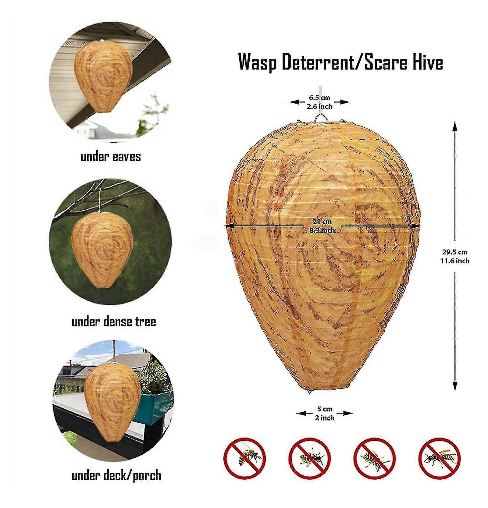 2 Pcs Pretend Wasp Trap Nest Waterproof Hanging Wasp Outdoor Garden ...