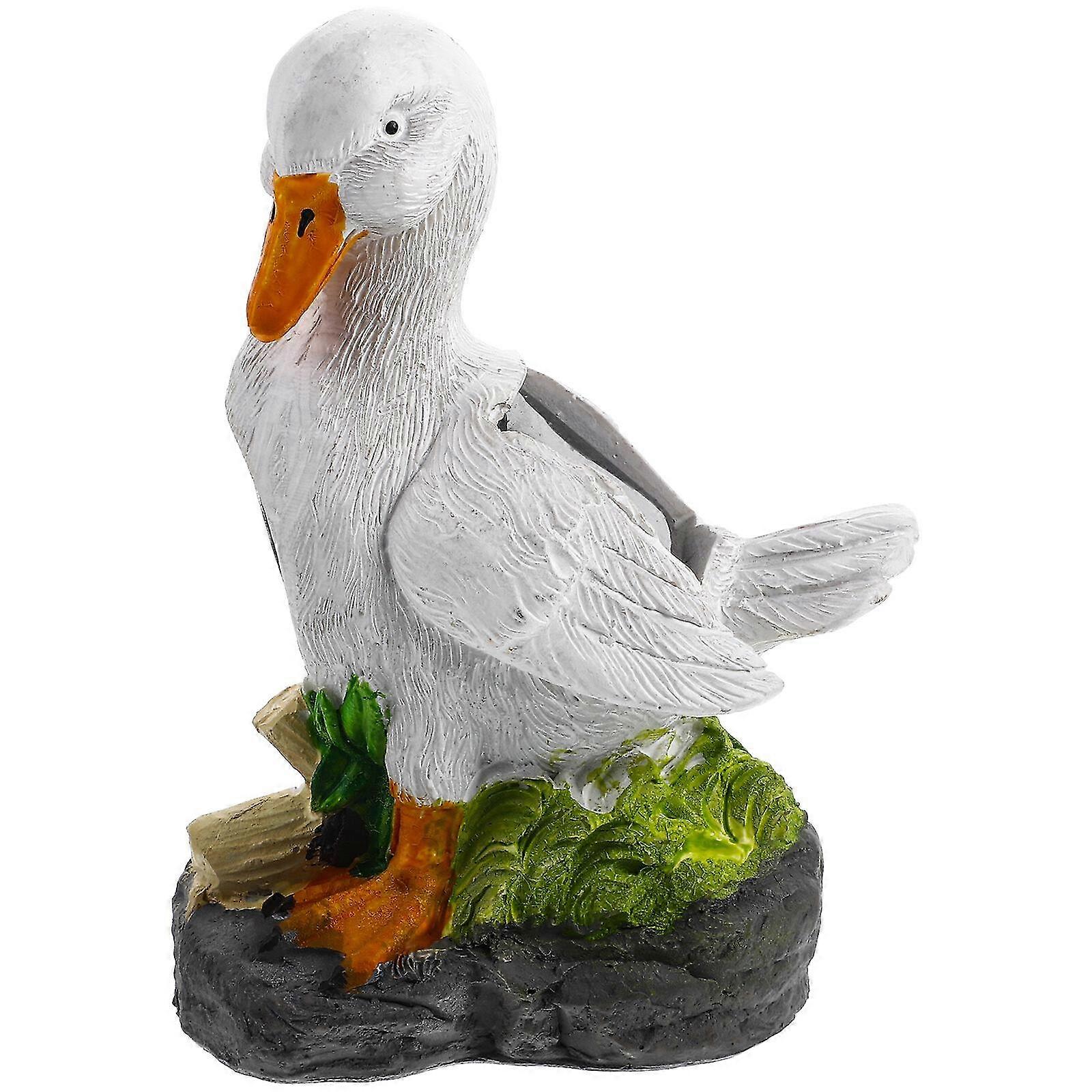 Duck Garden Statue Solar Lamp Outdoor Duck Figurine Resin Duck ...