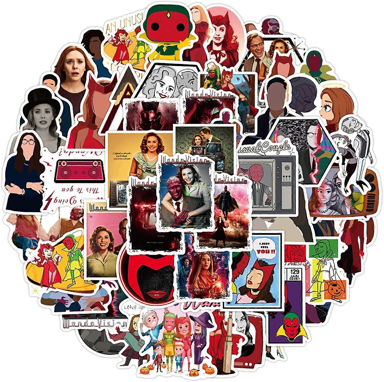 Wanda Vision Stickers for Water Bottle 50pcs, Cool Teen Waterproof ...