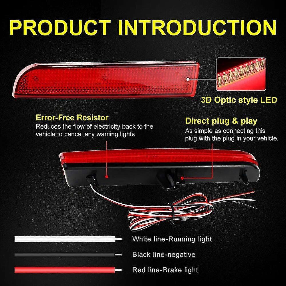 2x Led Rear Bumper Reflector Light For Mitsubishi Lancer Evo 2008-2017 ...