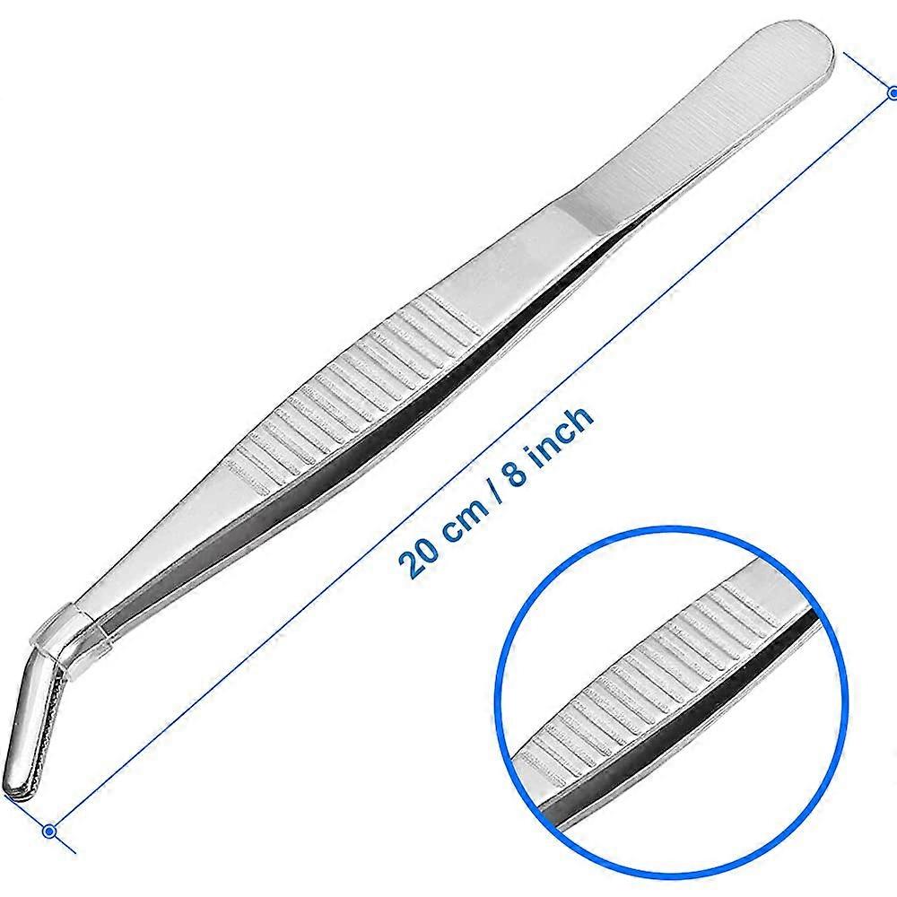 20 cm / 8 inch stainless steel forceps with 60 degree curved and ...