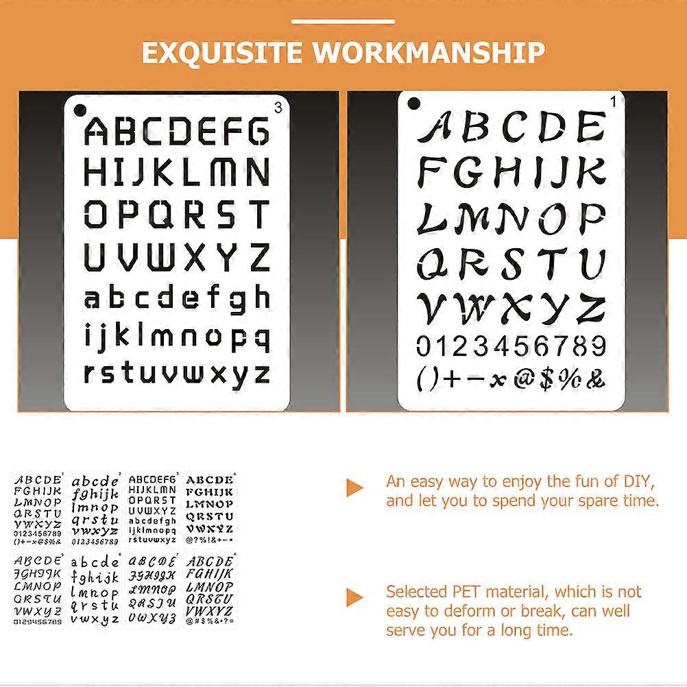 8 Pcs Letter Molds Number Templates Alphabet Drawing Stencil Drawing ...