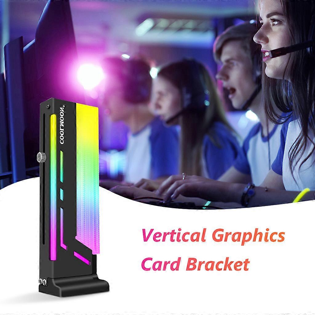 Coolmoon CM-GH2 ARGB Vertical Graphic Card Bracket LED GPU Holder GPU ...