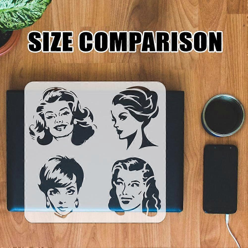 Golden Girls Stencil 11.8x11.8" Realistic Lady Avatar Painting Stencils ...