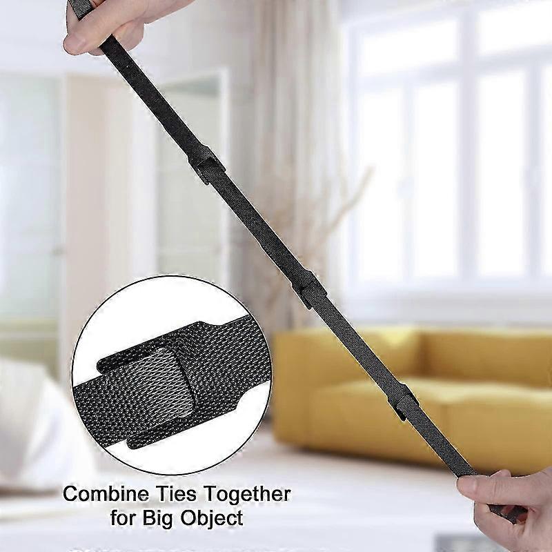 50 Pcs Reusable Fixing Cable Ties, Microfiber Cloth 6 Inch Hook And ...