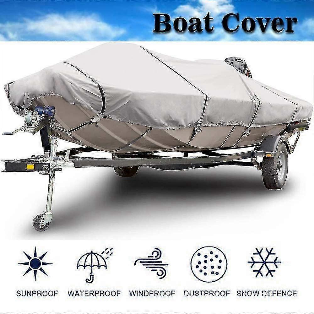 Heavy Duty Waterproof Boat Cover (16-18FT-V) - Gray Oxford Fabric, for ...
