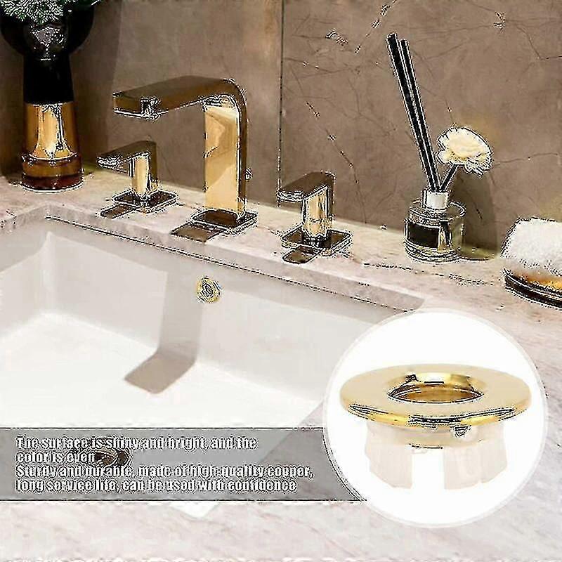 Gold 4pcs Sink Overflow Ring, Sink Overflow Rings Brass Basin Sink ...