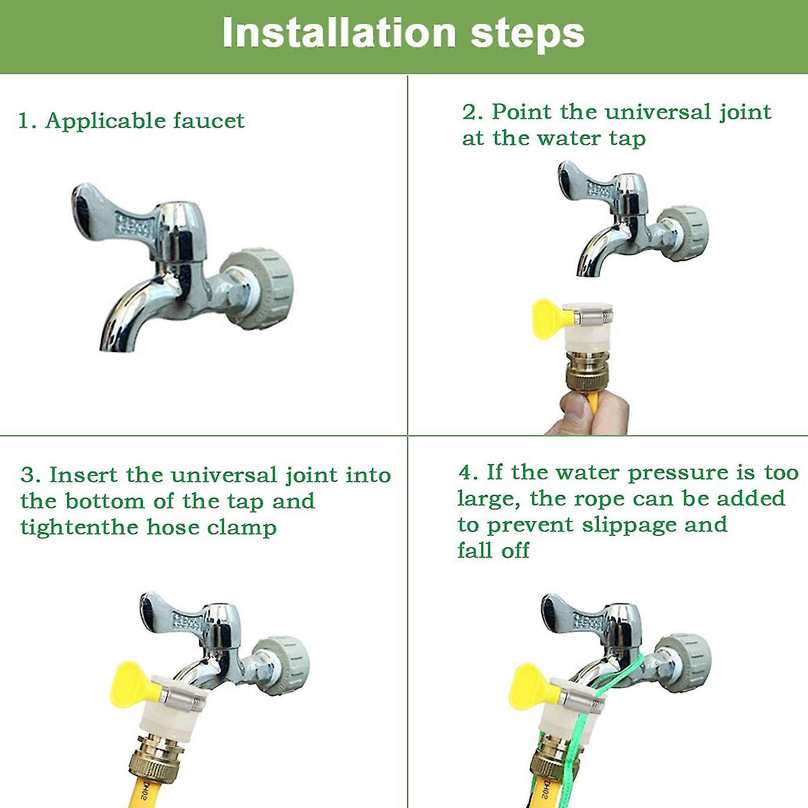 2 In 1 Outdoor Mixer Hose Connector Garden Quick Connector Brass Easy ...