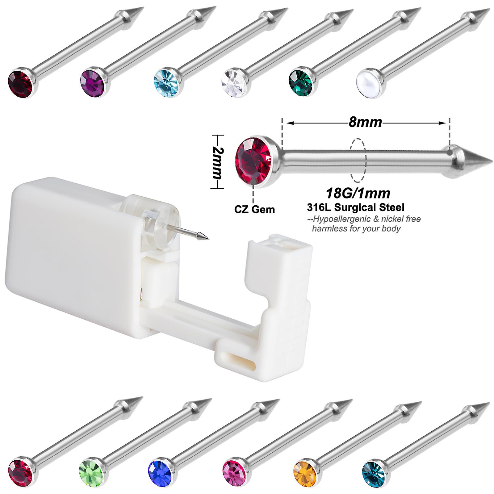 Laiseng 1pack Nose Piercing Kit, Disposable Safe Sterile Piercing Unit ...