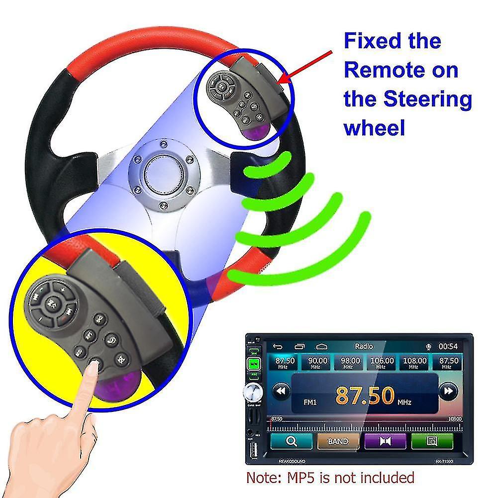 Car Steering Wheel Wireless Remote Control 11 Buttons Multimedia Key Ir ...