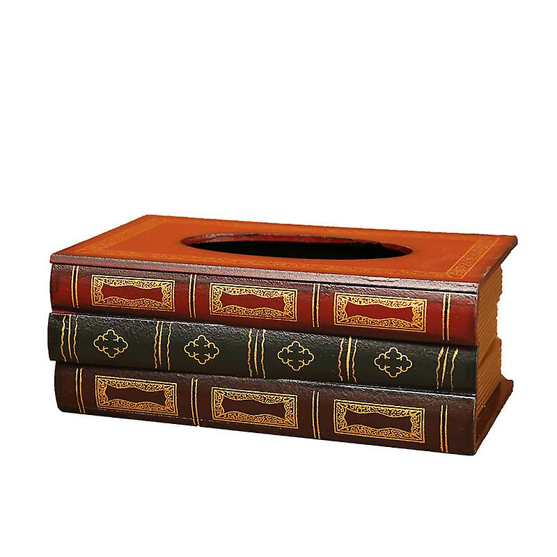 Wooden Tissue Dispenser Box Book Tissue Holder Paper Tissue Storage ...