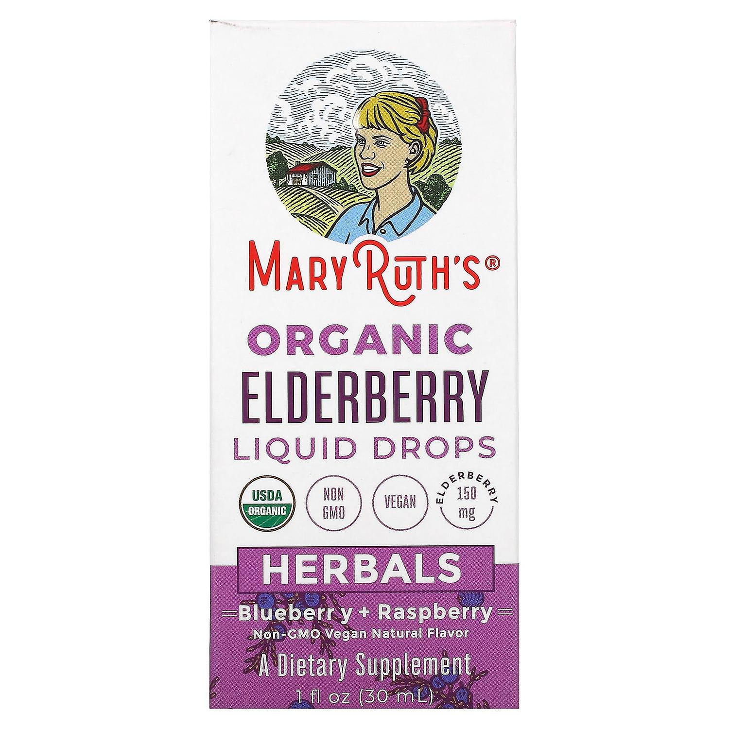 MaryRuth Organics, Organic Elderberry Liquid Drops, Herbals, Blueberry ...