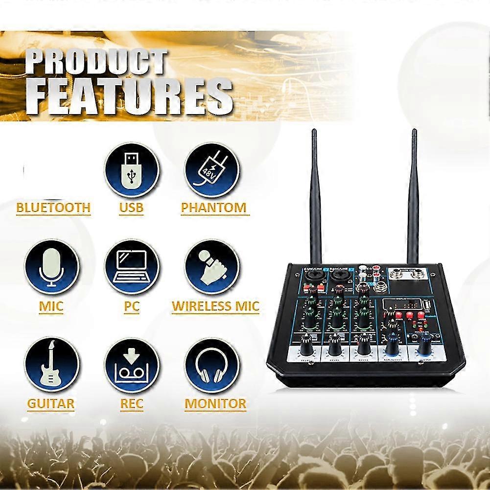 Professional Audio Mixer Bluetooth Mixer Mixing DJ Console with Reverb ...