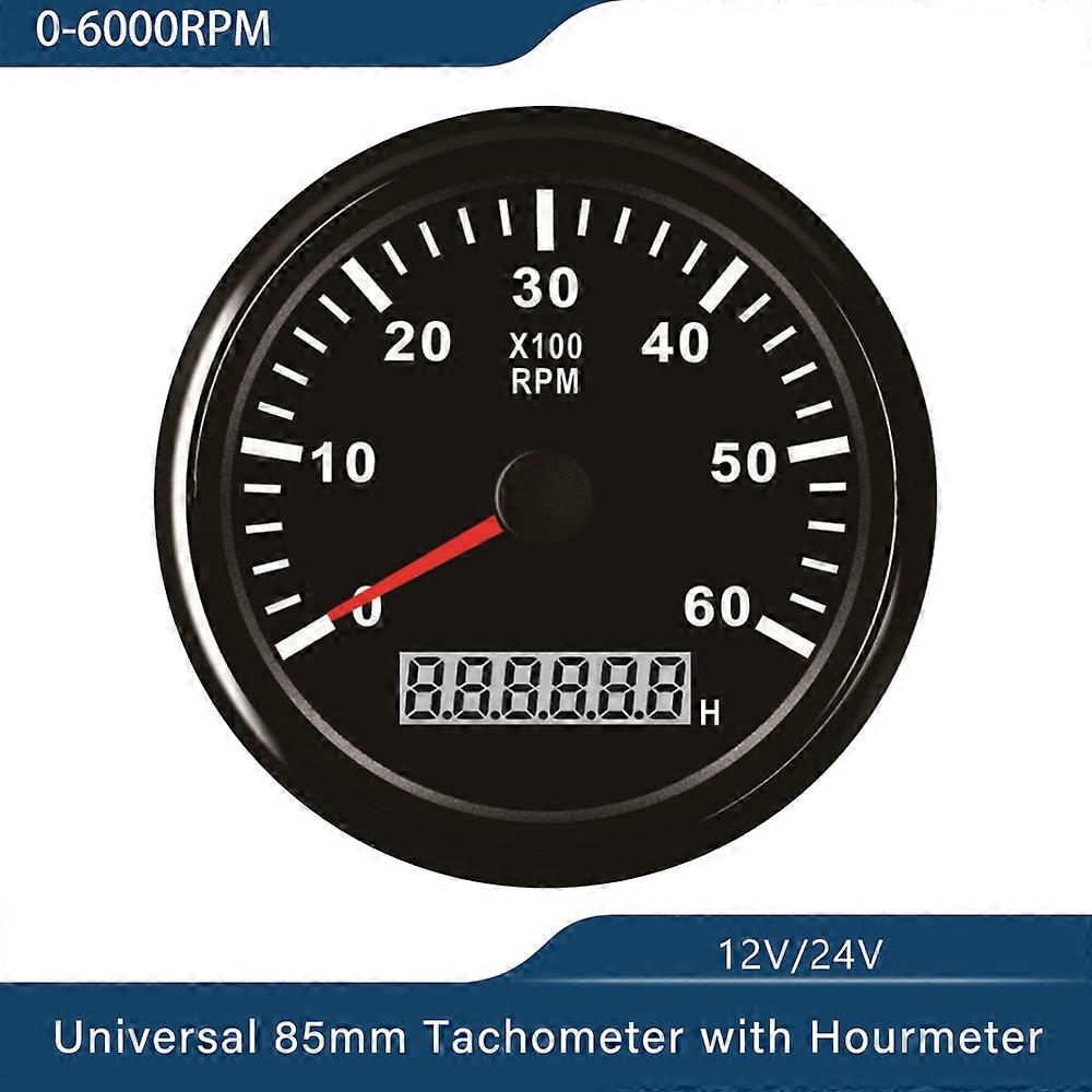 New 85mm Tachometer RPM REV Counter 3K 4K 6K 7K 8K RPM with LED ...