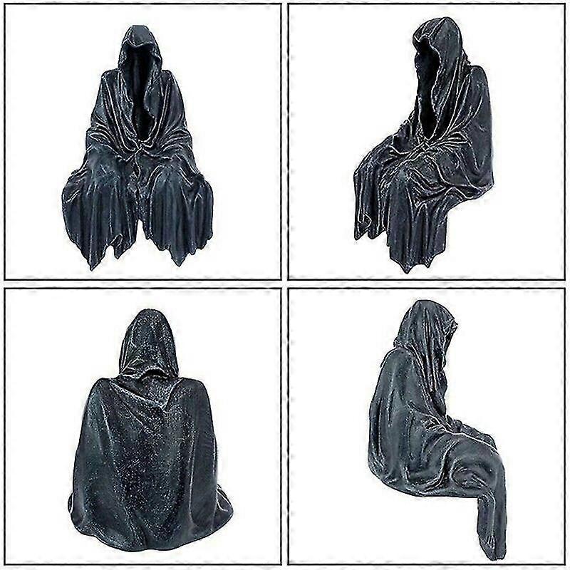 Horror Ghost Sculpture Decorations Black Grim Reaper Statue Thrilling ...