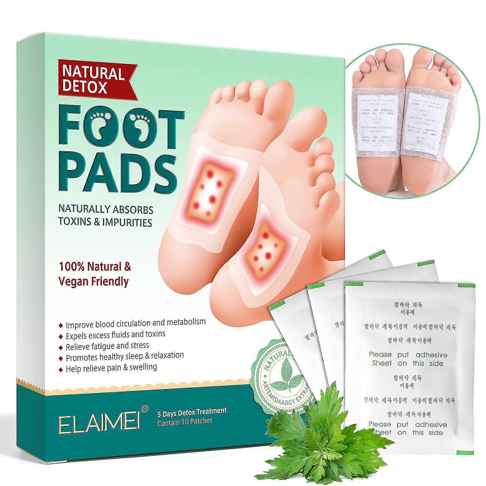 ELAIMEI 10 PCS Ginger Foot Pads Bamboo Foot Care For Healthy Body Feet ...