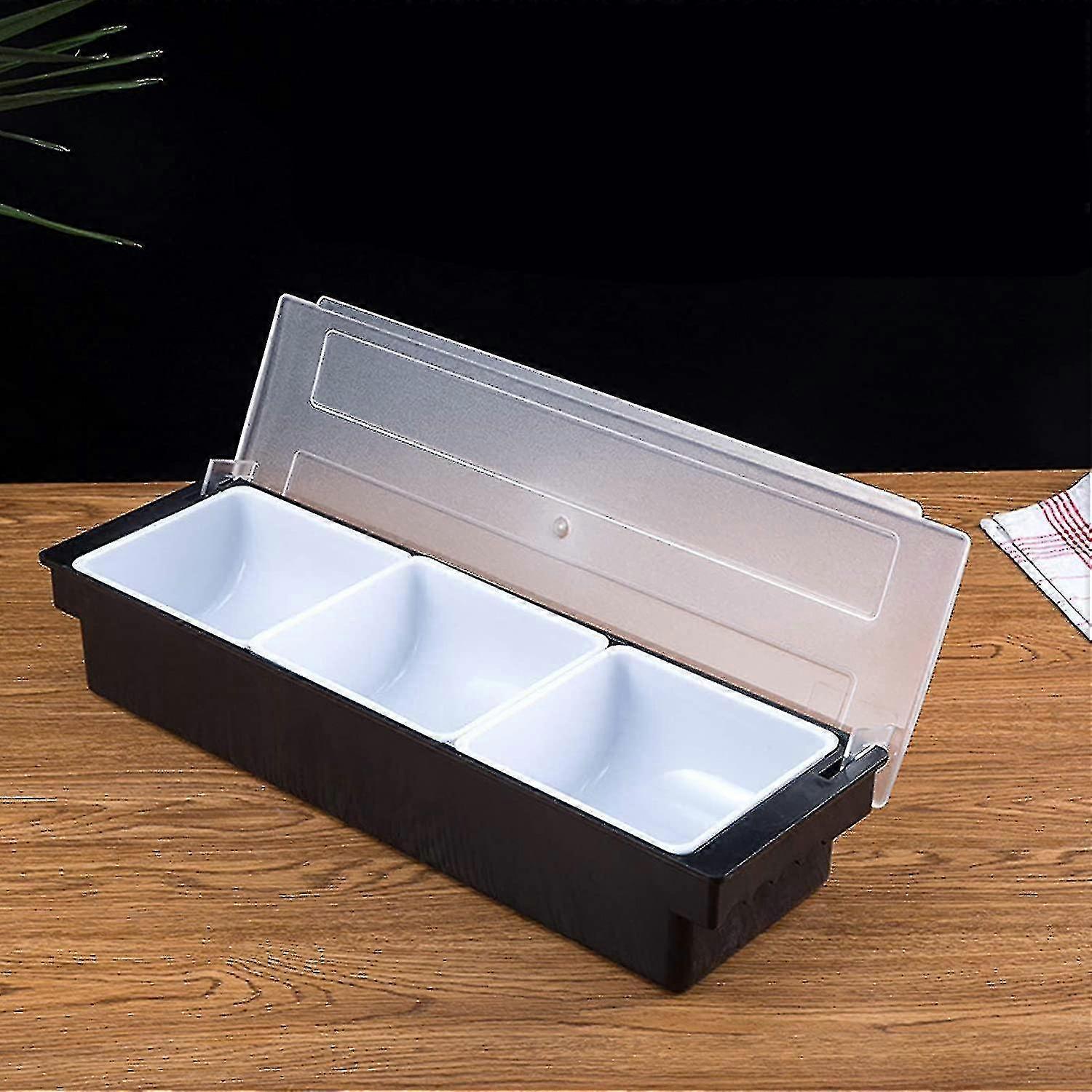 6 Compartment Trays Detachable Topping Station Plastic Pizza ...