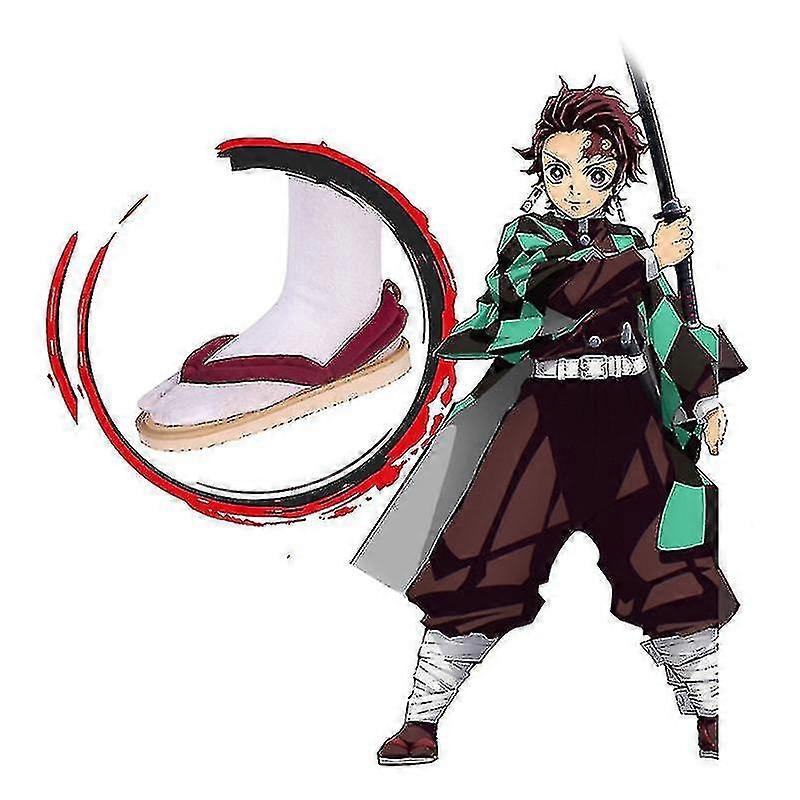Anime Demon Slayer Cosplay Shoes Kimetsu No Yaiba Kamado Clogs Sandals ...